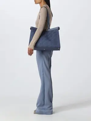 Fendi X-tote Bag In Canvas With Thread-embroidered Ff Monogram