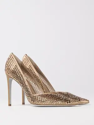 Rene Caovilla Ginger Pumps In Perforated Satin With Rhinestones