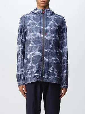 Kiton Printed Hooded Zip-up Sweatshirt - Denim