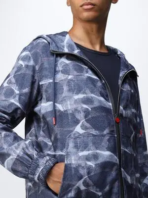 Kiton Printed Hooded Zip-up Sweatshirt