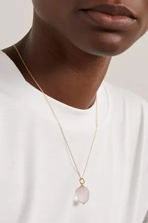 OLE LYNGGAARD COPENHAGEN Acorn Rose Quartz Necklace