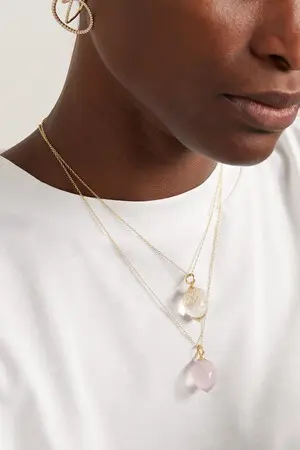 OLE LYNGGAARD COPENHAGEN Acorn Rose Quartz Necklace