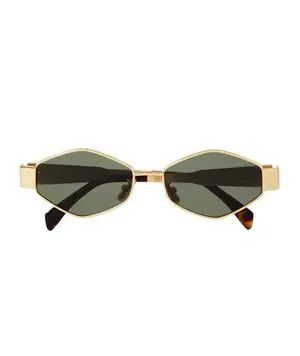Celine Triomphe Hexagon-frame Sunglasses - Gold
