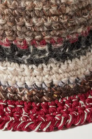 ULTRAVIOLHAT Crocheted Cotton-blend And Raffia Bucket Hat