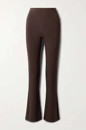Norma Kamali Stretch-jersey Straight-leg Pants - Chocolate