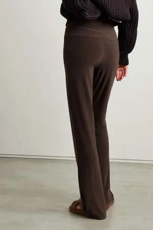 Norma Kamali Stretch-jersey Straight-leg Pants - Chocolate