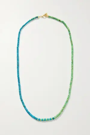 Fry Powers Electric 14-karat Gold Turquoise Necklace