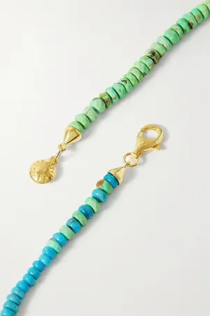 Fry Powers Electric 14-karat Gold Turquoise Necklace
