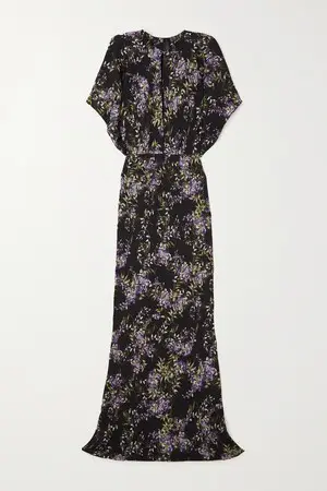 Norma Kamali Floral-print Georgette Gown