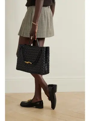 Bottega Veneta Andiamo Medium Woven Leather Tote
