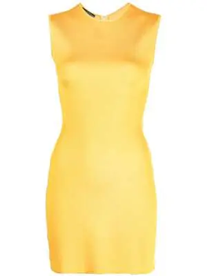 HERVE L. LEROUX Sleeveless Knit Mini Dress - Yellow