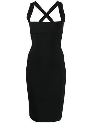 HERVE L. LEROUX Scoop-neck Pencil Dress