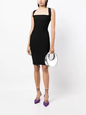 HERVE L. LEROUX Scoop-neck Pencil Dress