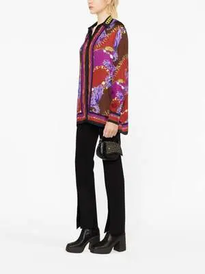 Versace Chain Couture-print Shirt - Pink