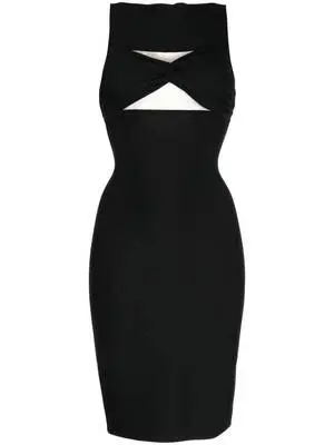 HERVE L. LEROUX Cut-out Bodice Pencil Dress