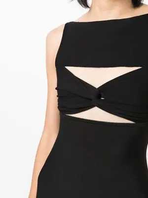 HERVE L. LEROUX Cut-out Bodice Pencil Dress