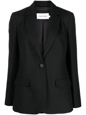 Calvin Klein Single-breasted Tailored Blazer - Black