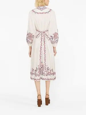 Zimmermann Devi Floral-embroidery Midi Dress