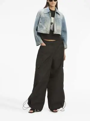 Palm Angels Paris Cropped Denim Jacket - Blue