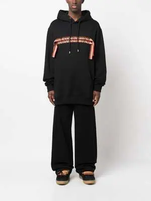 LANVIN Oversized Logo-appliqué Hoodie - Black