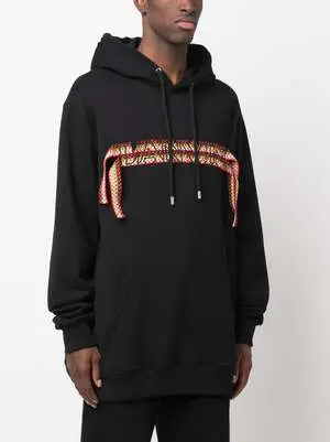 LANVIN Oversized Logo-appliqué Hoodie - Black