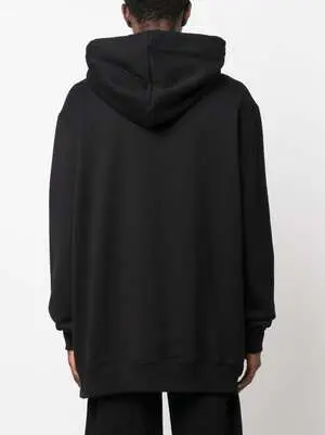 LANVIN Oversized Logo-appliqué Hoodie - Black