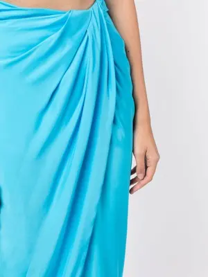 Gauge81 Aqua Silk Draped Maxi Skirt