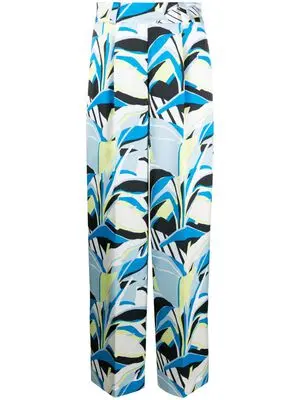 Hugo Botanical Print Trousers - Blue