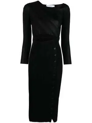 SELF-PORTRAIT Cut-out Ribbed-knit Midi Dress