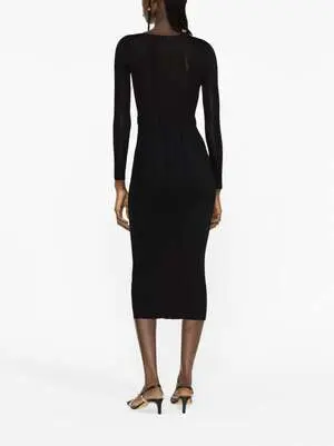 SELF-PORTRAIT Cut-out Ribbed-knit Midi Dress