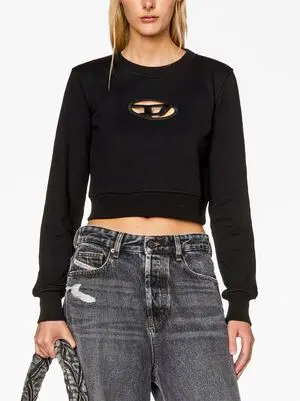 DIESEL® F-slimmy-od Cropped Sweatshirt - Black