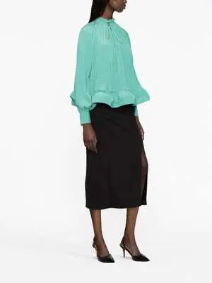 LANVIN Ruffled Gathered Blouse - Green