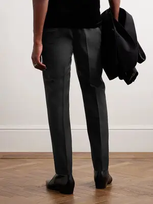 Alexander McQueen Slim-fit Pleated Wool And Mohair-blend Suit Trousers