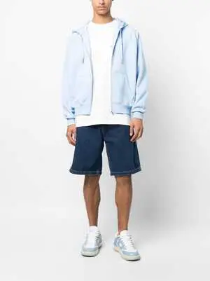 AMI Paris Embroidered-logo Zip-fatening Hoodie