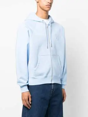 AMI Paris Embroidered-logo Zip-fatening Hoodie