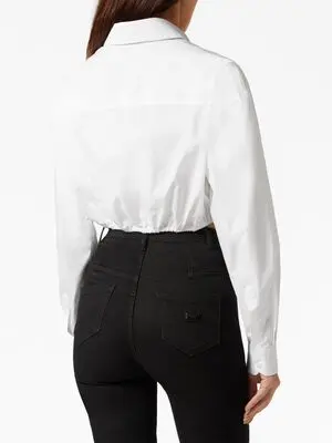 Philipp Plein Cropped Ruffled Shirt - White
