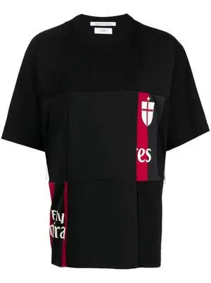 CHILDREN OF THE DISCORDANCE Patchwork Cotton T-shirt - Black