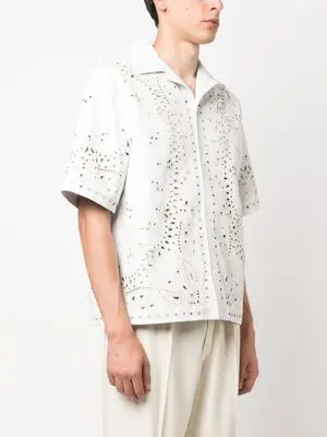 Amiri Perforated-design Leather Shirt