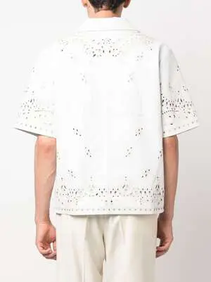 Amiri Perforated-design Leather Shirt