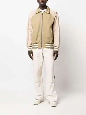 Rhude Logo-patch Varsity Jacket - Brown