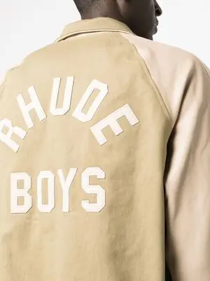 Rhude Logo-patch Varsity Jacket - Brown