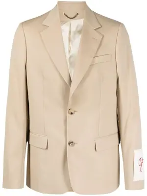 Golden Goose Logo-patch Virgin-wool Blazer - Neutrals