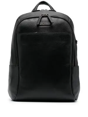 PIQUADRO Logo-plaque Leather Backpack