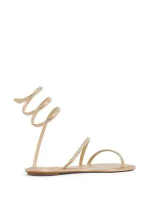 Rene Caovilla Cleo Crystal-embellished Flat Sandals