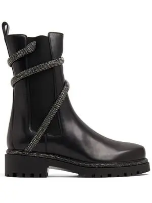 Rene Caovilla Cleo Crystal-embellished Boots - Black