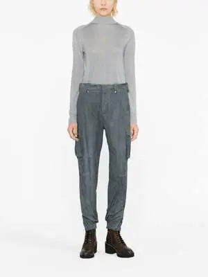 Ermanno Scervino Mid-rise Suede Cargo Trousers