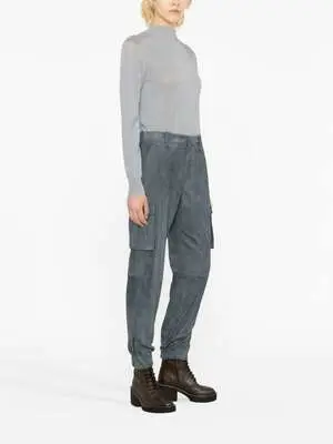 Ermanno Scervino Mid-rise Suede Cargo Trousers