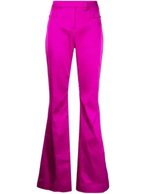 TOM FORD Flared Satin Trousers - Purple