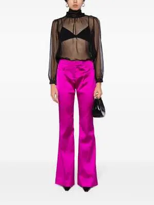 TOM FORD Flared Satin Trousers - Purple