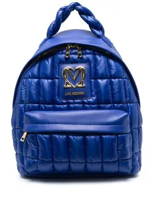 Moschino Quilted Braided-handle Backpack - Blue